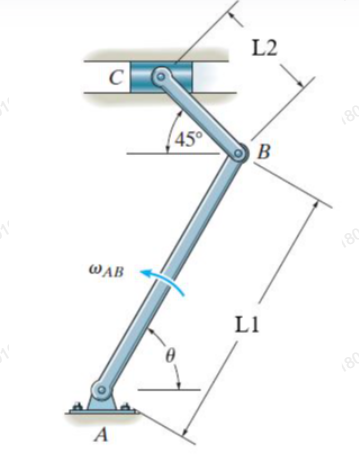 Solved In the system shown in the figure, rod AB moves in an | Chegg.com
