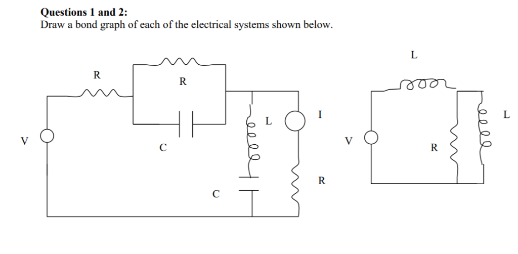 Solved Questions 1 and 2: Draw a bond graph of each of the | Chegg.com