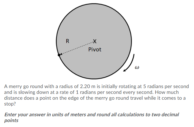 Solved RX Pivot A merry go round with a radius of 2.20 m is | Chegg.com