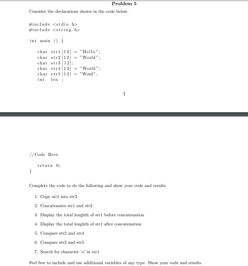 Solved Problem 5 Consider the declarations shown in the code | Chegg.com