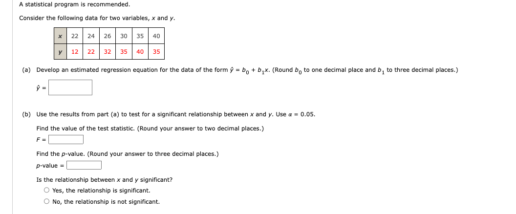 Solved A statistical program is recommended. Consider the | Chegg.com