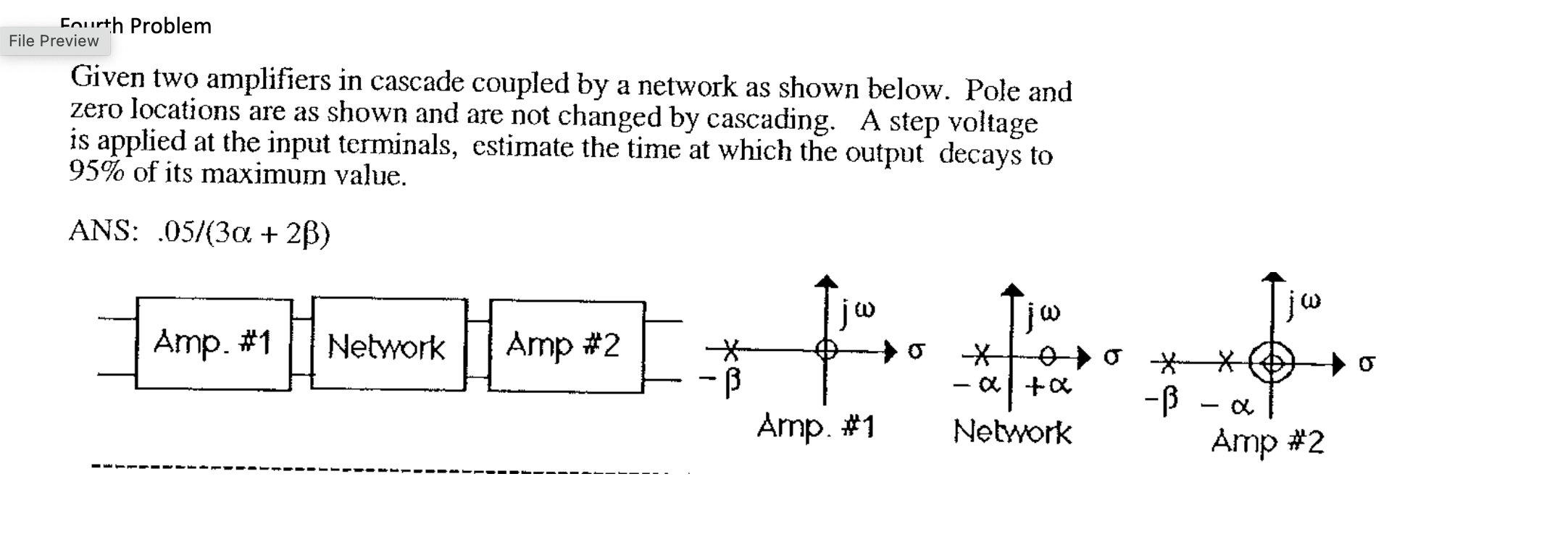 Solved Given two amplifiers in cascade coupled by a network | Chegg.com