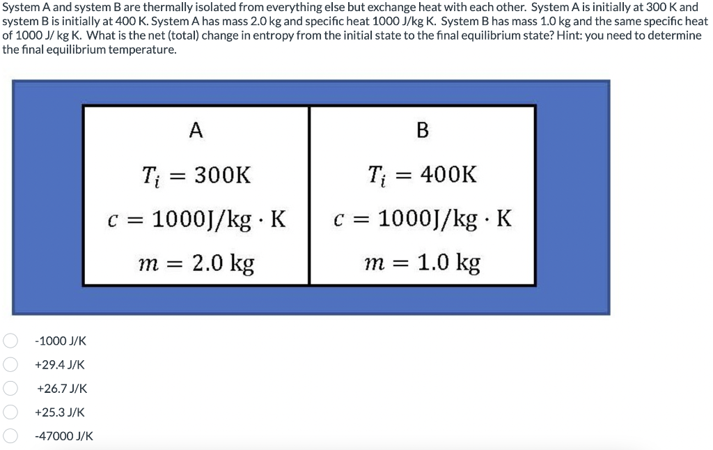 Solved System A and system B are thermally isolated from | Chegg.com