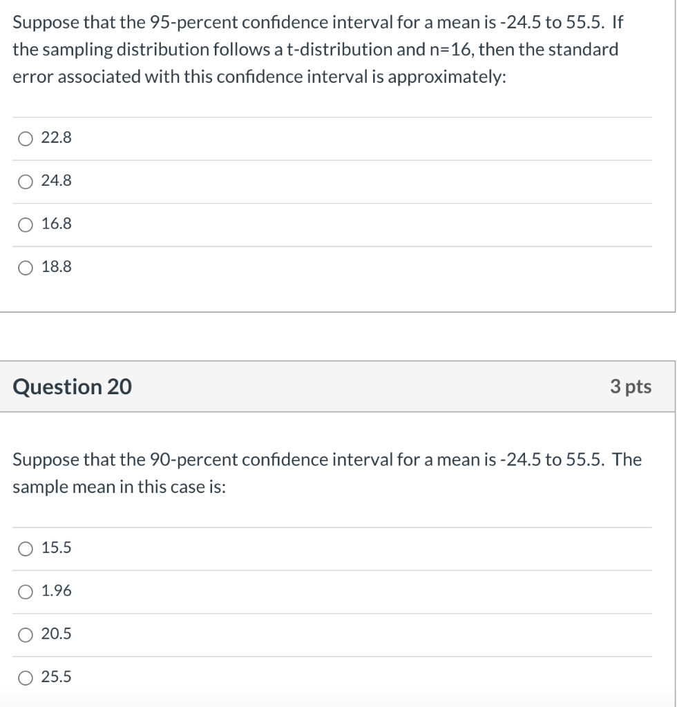 Solved Suppose that the 95-percent confidence interval for a | Chegg.com