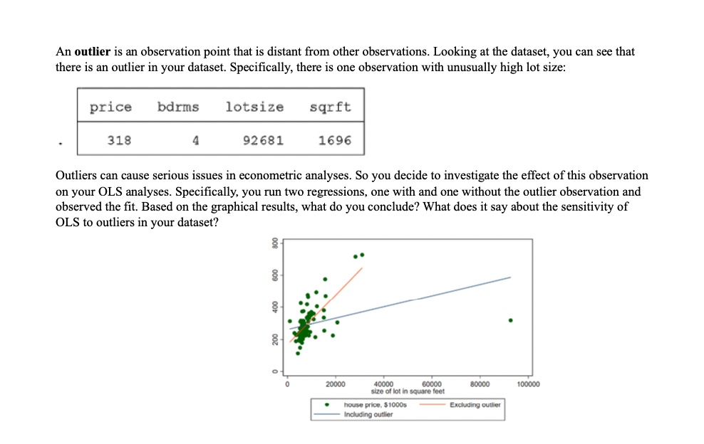 Solved An Outlier Is An Observation Point That Is Distant