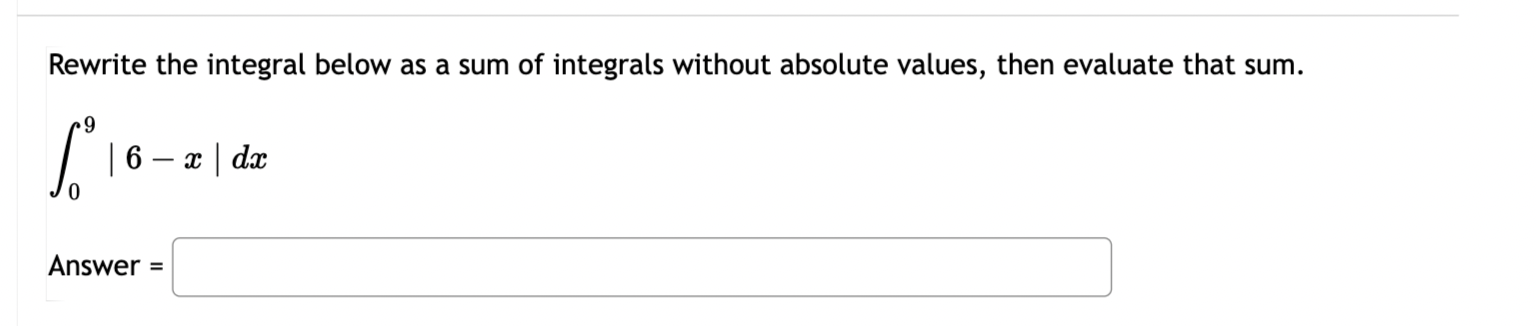 Solved Rewrite the integral below as a sum of integrals | Chegg.com