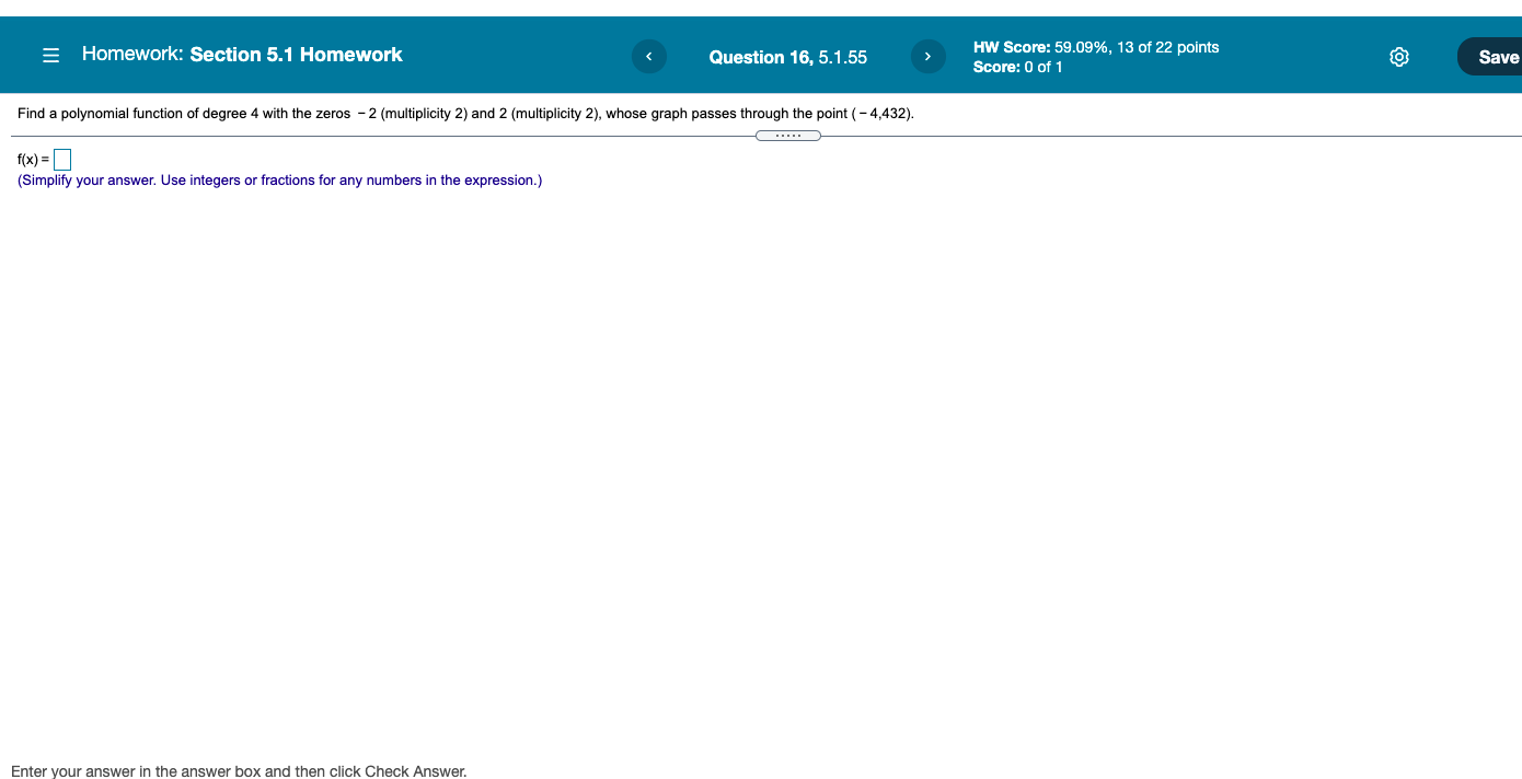 Solved = Homework: Section 5.1 Homework Question 16, 5.1.55 | Chegg.com