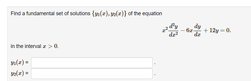 Solved Find a fundamental set of solutions {y1(x),y2(x)} of | Chegg.com