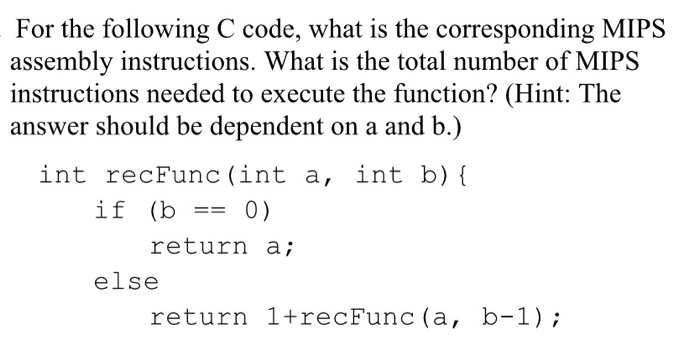 Solved I am trying to figure out the total number of MIPS | Chegg.com