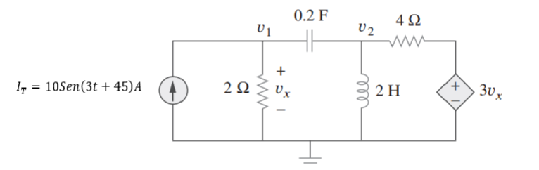 Solved encuentre v1 ﻿y v2 ﻿del siguiente circuito | Chegg.com