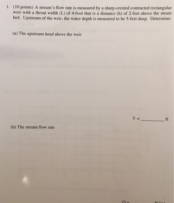 Solved I. (10 points) A stream's flow rate is measured by a | Chegg.com