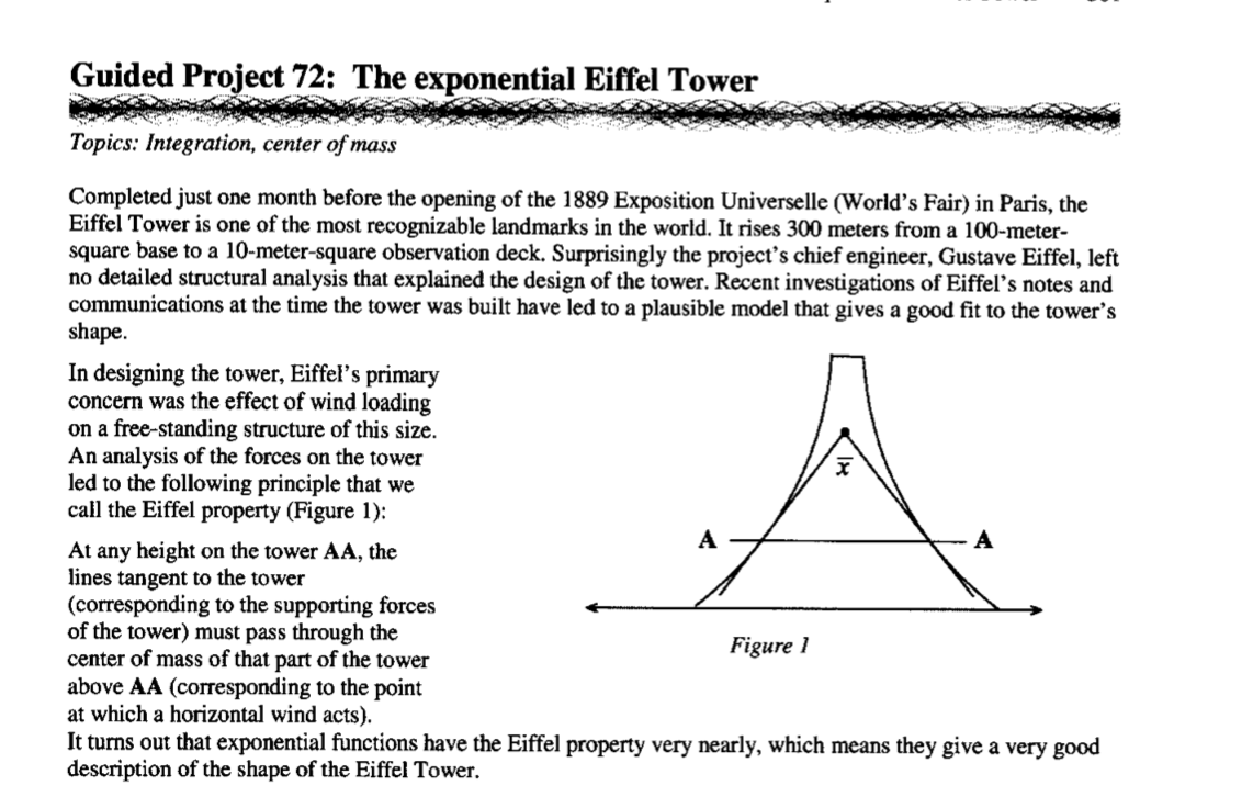 Guided Project 72: The exponential Eiffel Tower | Chegg.com