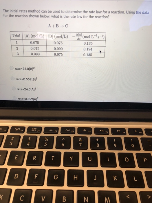 Solved The Initial Rates Method Can Be Used To Determine The