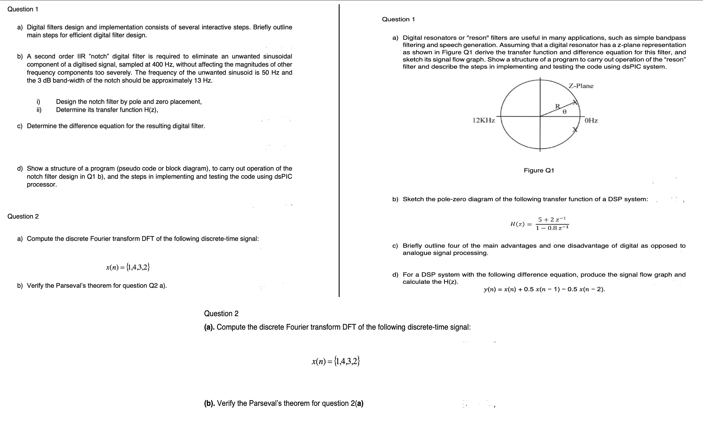 Solved a) Digital filters design and implementation consists | Chegg.com