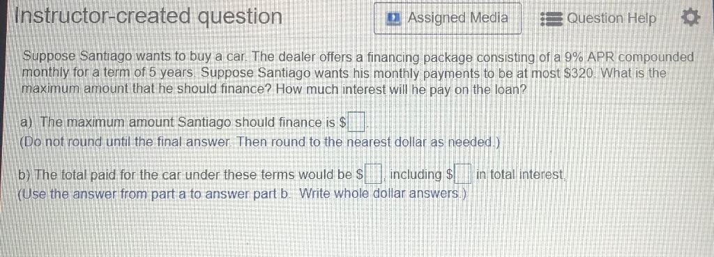 Solved Instructor-created question Assigned Media Question | Chegg.com