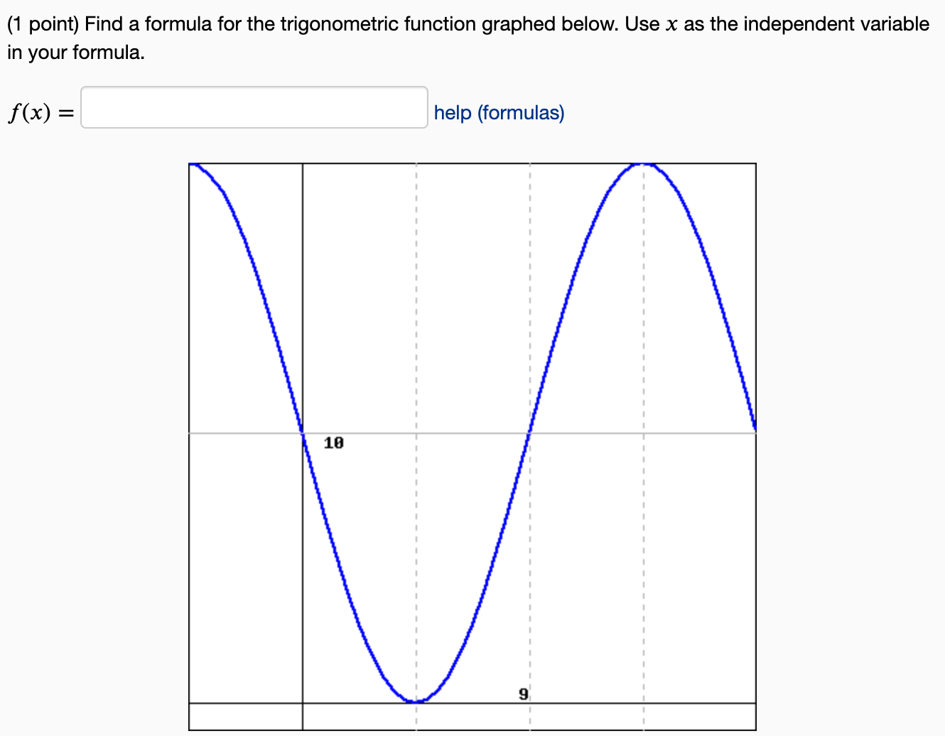 Solved (1 point) Find a formula for the trigonometric | Chegg.com