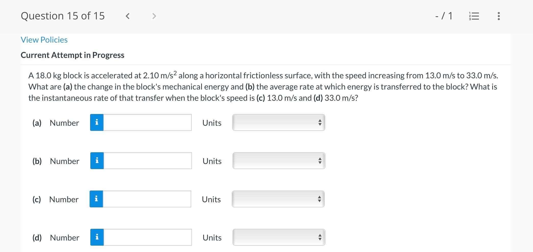 Solved Question 15 of 15 View Policies Current Attempt in | Chegg.com