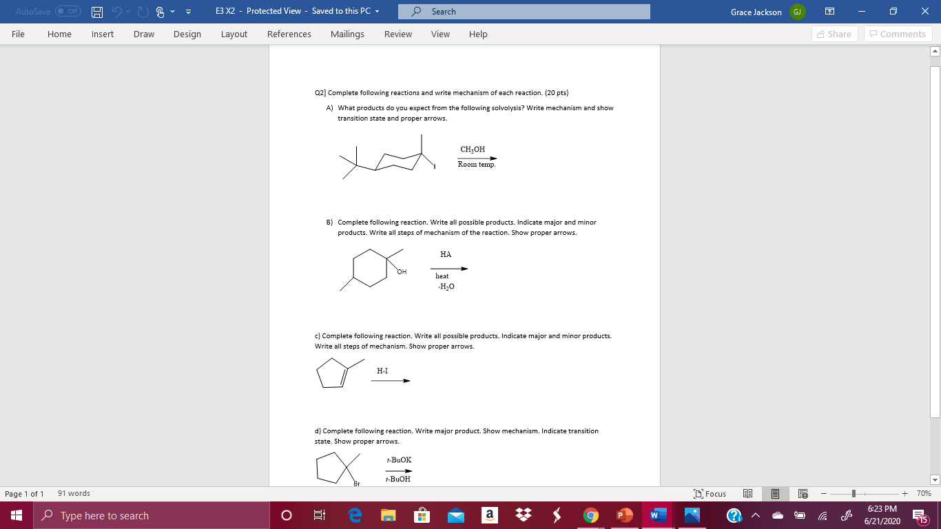 Solved AutoSave Of H E3 X2 - Protected View - Saved to this | Chegg.com