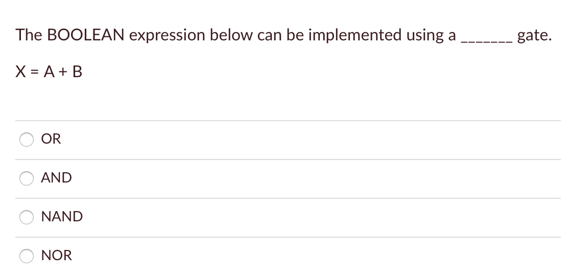 Solved The BOOLEAN expression below can be implemented using | Chegg.com