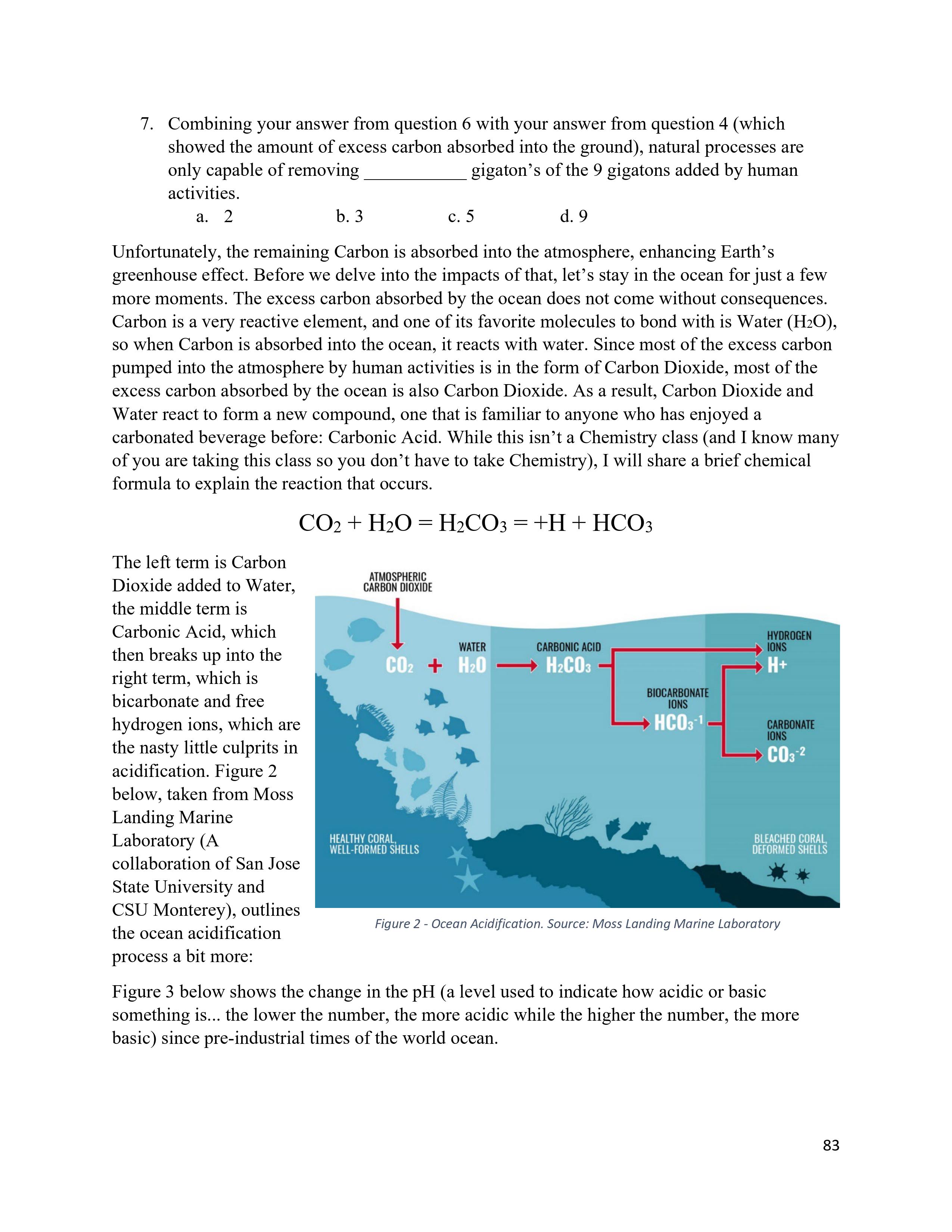 Investigation 6 - The Earth System Part2: The Carbon | Chegg.com