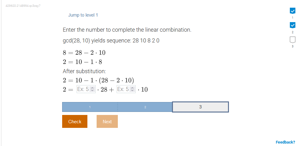 Solved Enter the number to complete the linear combination. | Chegg.com