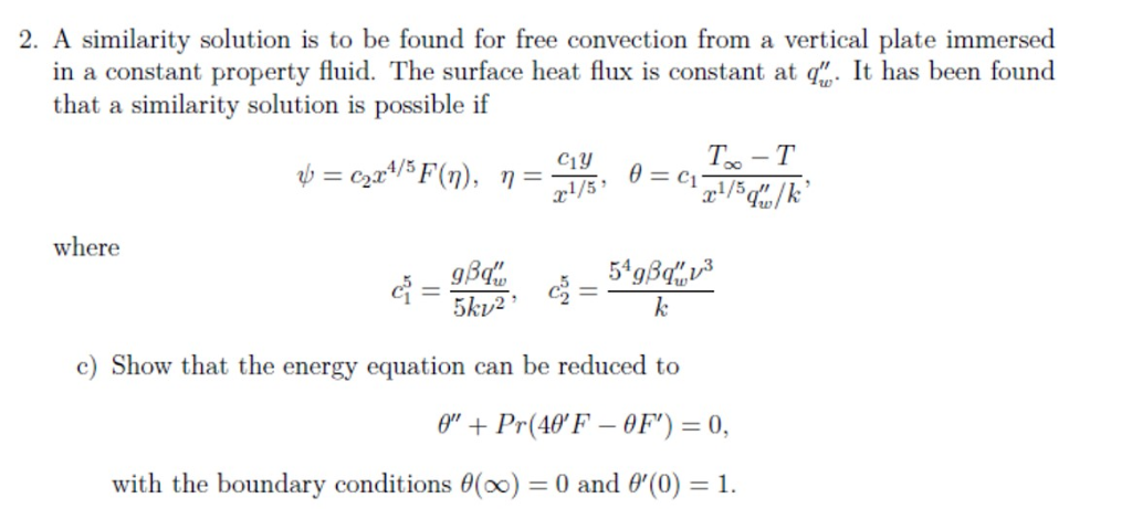 Solved 2. A similarity solution is to be found for free | Chegg.com