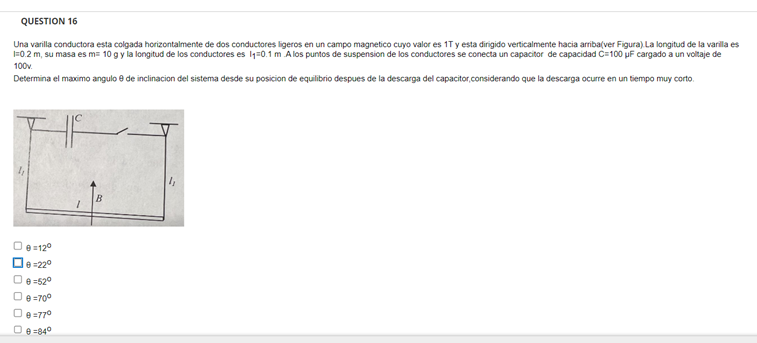 Una varilla conductora esta colgada horizontalmente | Chegg.com
