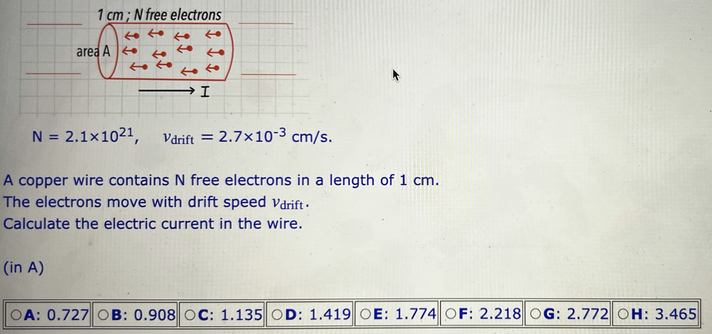 Solved A copper wire contains N ﻿free electrons in a length | Chegg.com