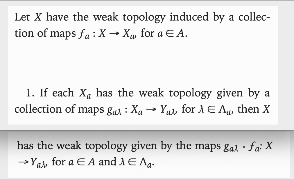 Solved Let X have the weak topology induced by a collec- | Chegg.com