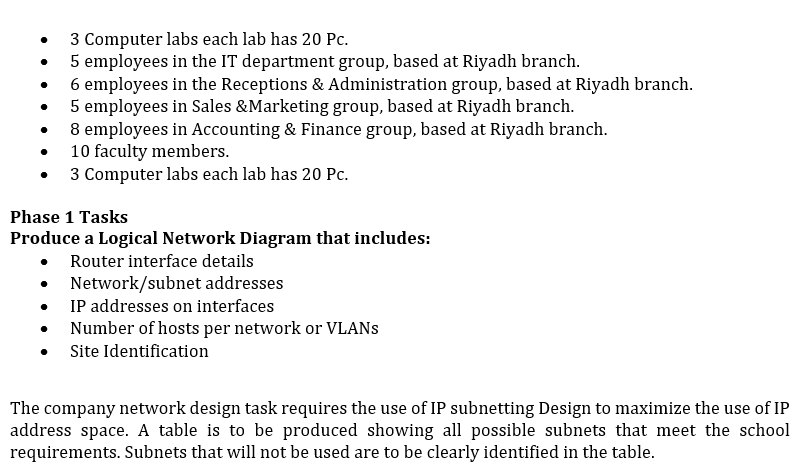 Show the configuration steps by steps for each | Chegg.com