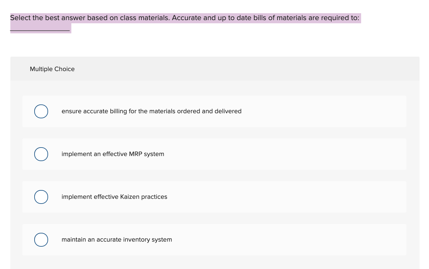 Solved Select the best answer based on class materials. | Chegg.com