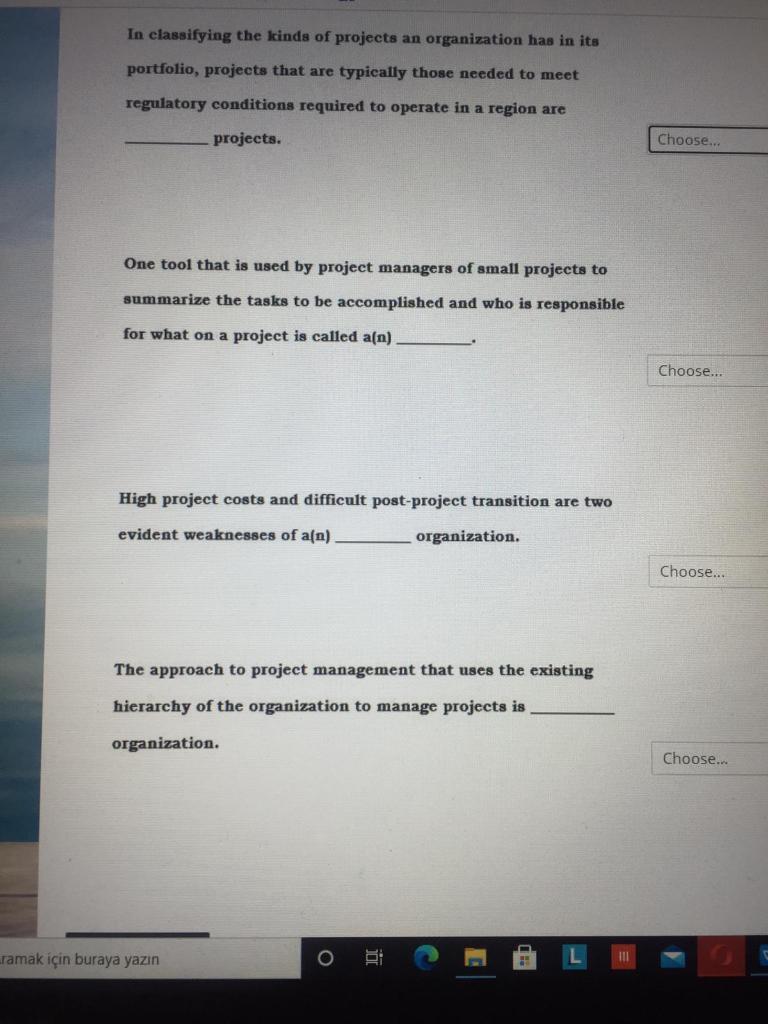 Solved In classifying the kinds of projects an organization | Chegg.com