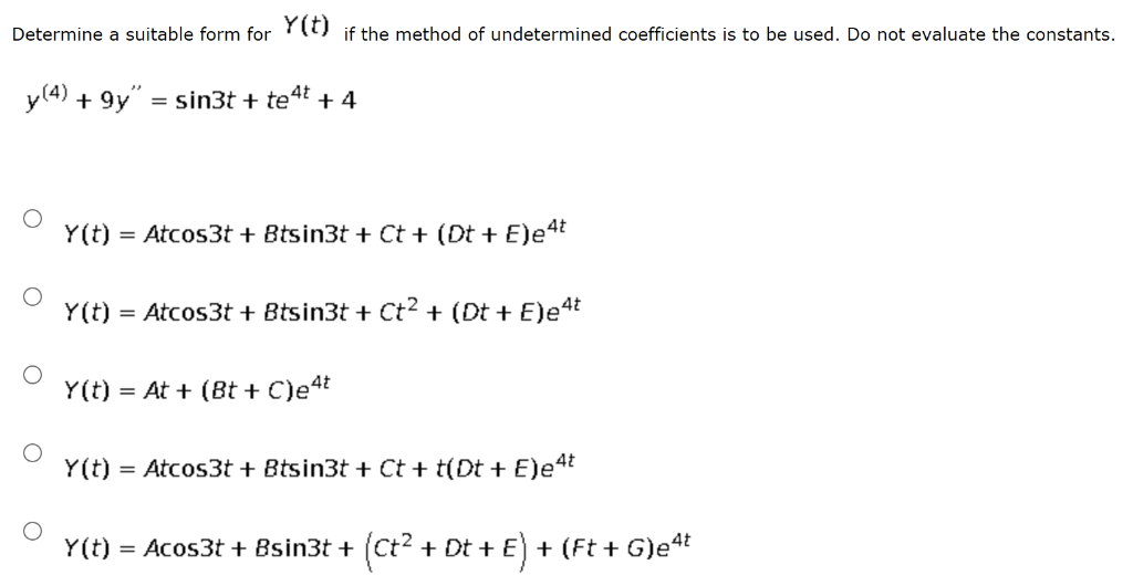 Solved Determine a suitable form for ' if the method of | Chegg.com
