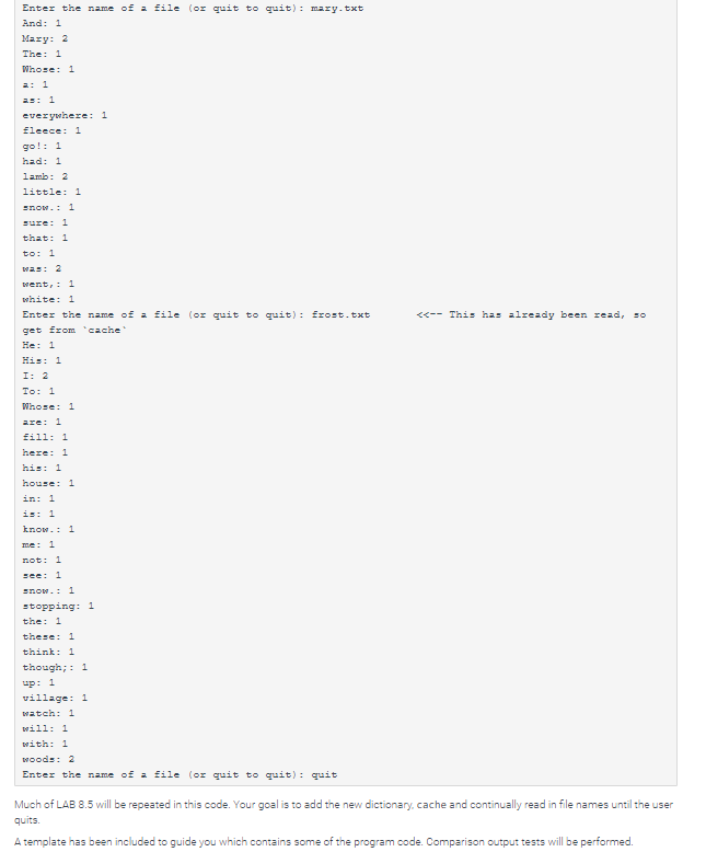Solved 8.6 LAB: Modify Dictionary to count words A useful | Chegg.com