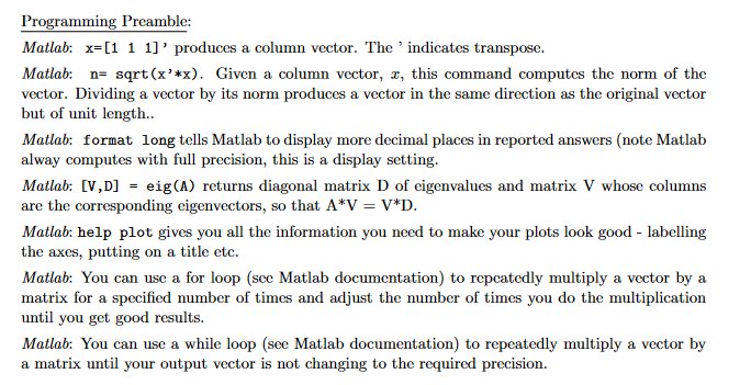 Solved The Power Method This assignment is designed to show | Chegg.com