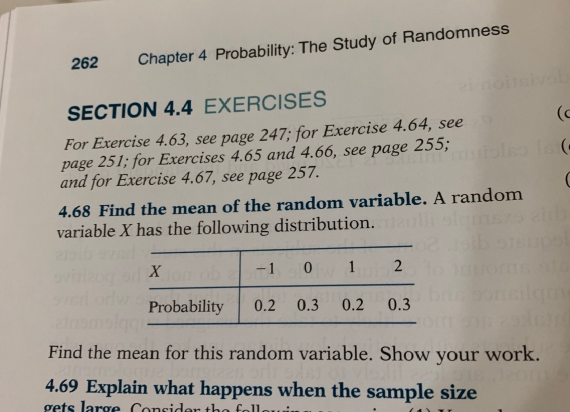 Solved 262 Chapter 4 Probability: The Study of Randomness | Chegg.com