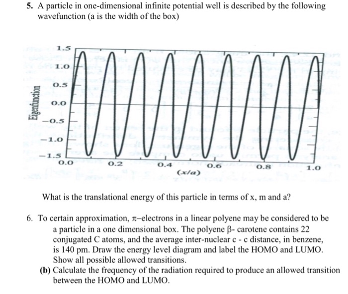 Solved 5. A particle in one-dimensional infinite potential | Chegg.com