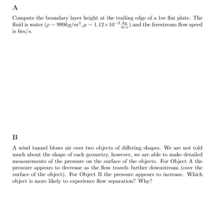 Solved Compute the boundary layer height at the trailing | Chegg.com