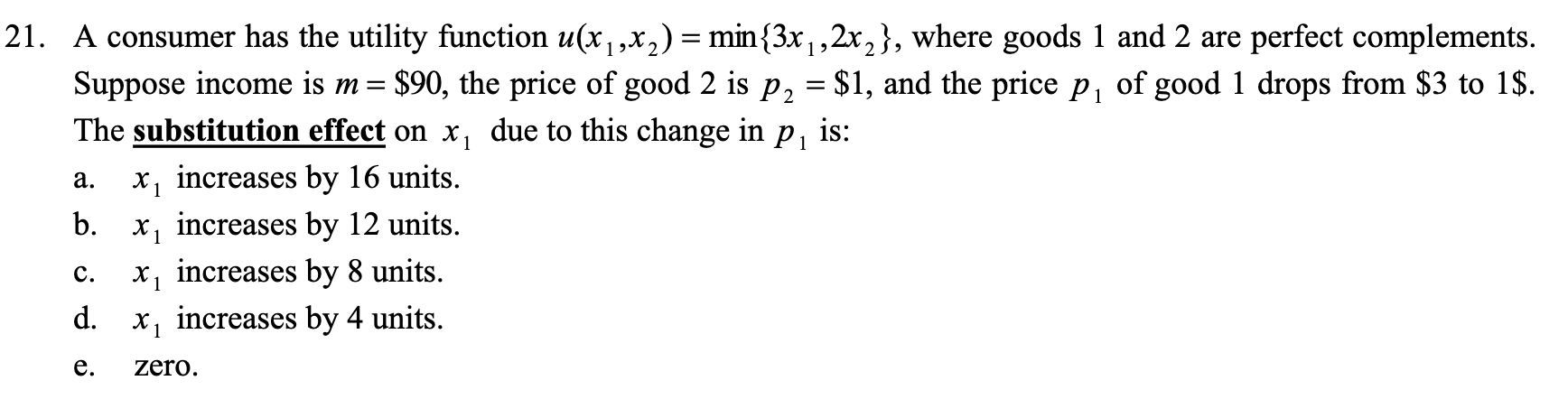1. A consumer has the utility function | Chegg.com