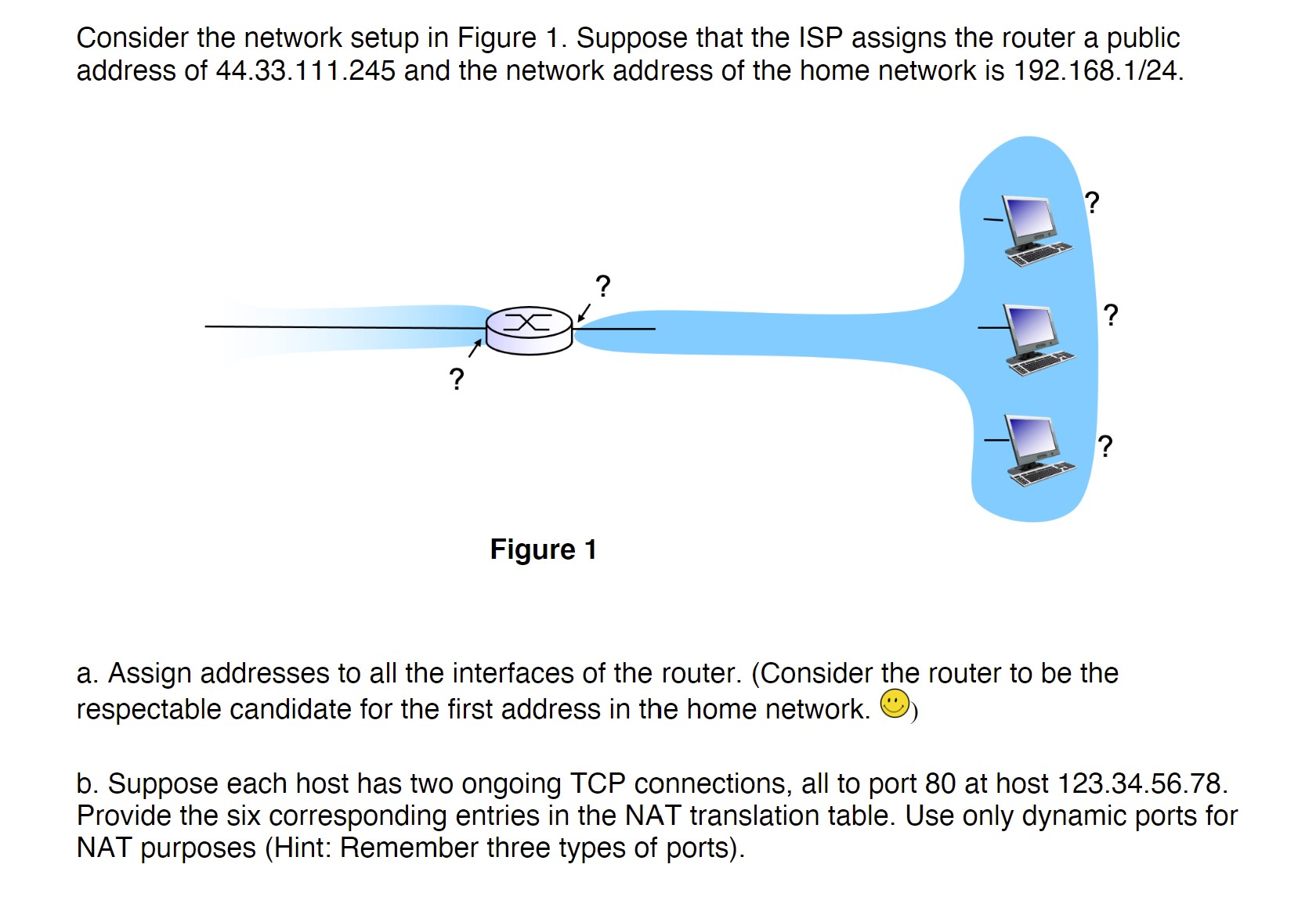 Solved Consider the network setup in Figure 1. Suppose that | Chegg.com