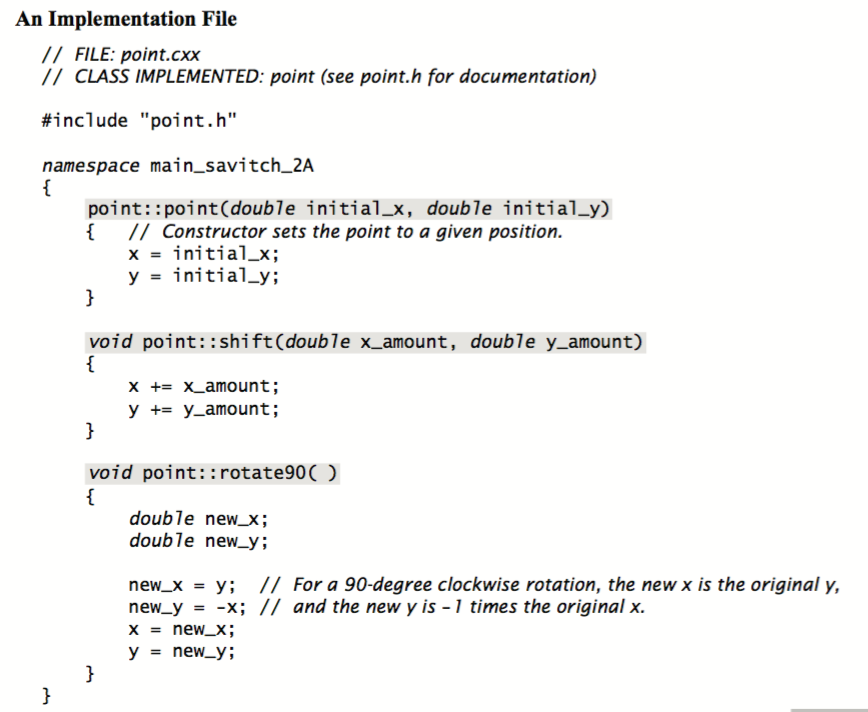 Solved For The Point Class Implement The Overloaded