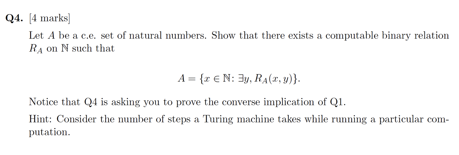 Solved Let A be a c.e. set of natural numbers. Show that | Chegg.com