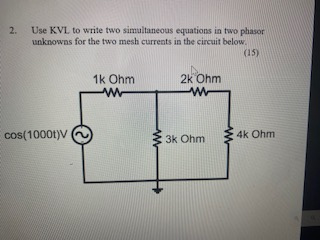 Solved 3. Use KCL to write three simultaneous equations in | Chegg.com