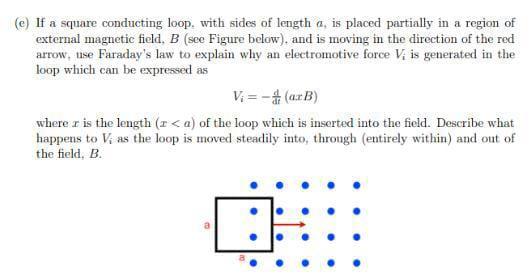 Solved If a square conducting loop. with sides of length a, | Chegg.com
