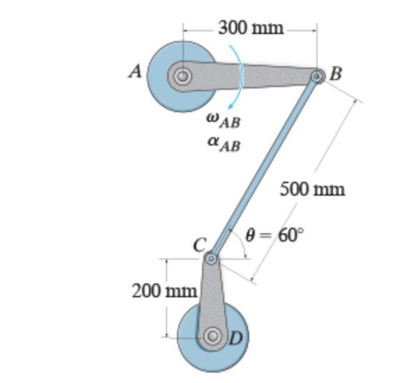 Solved Member AB has the angular velocity ωAB = 2 rad/sand | Chegg.com