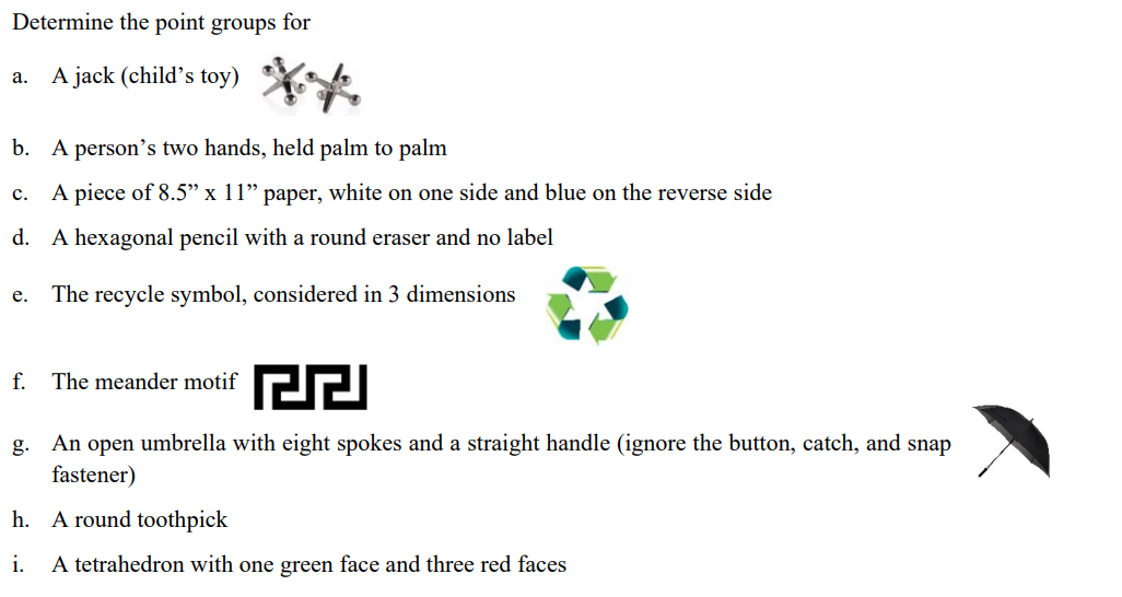 Solved Determine the point groups for a. A jack (child's | Chegg.com