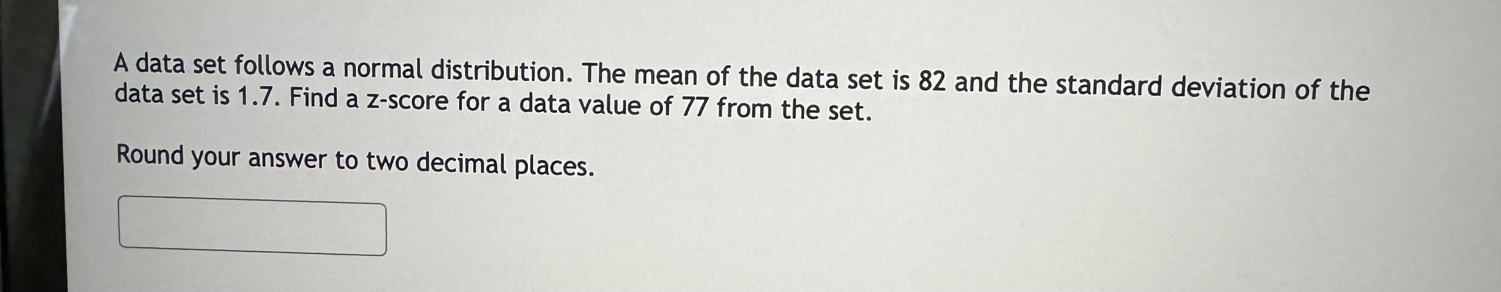 Solved A data set follows a normal distribution. The mean of | Chegg.com