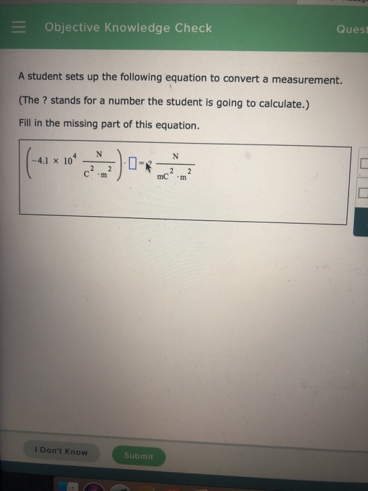 Solved Objective Knowledge Check A student sets up the | Chegg.com