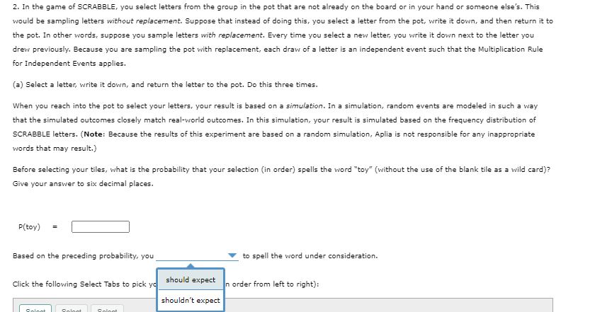 Solved 4. Scrabble SCRABBLE® is a word game in which two to | Chegg.com