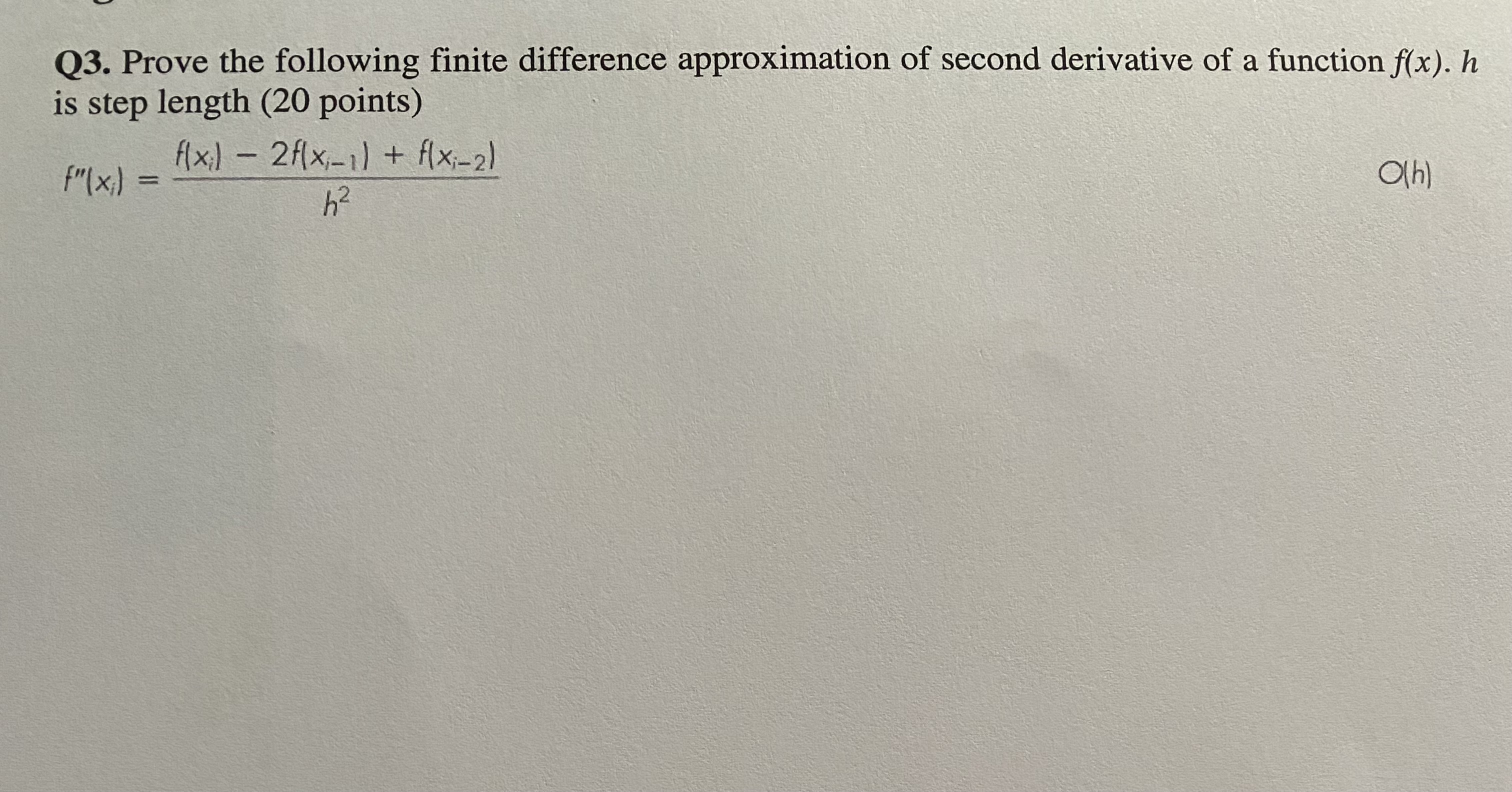 Solved Q3 Prove The Following Finite Difference